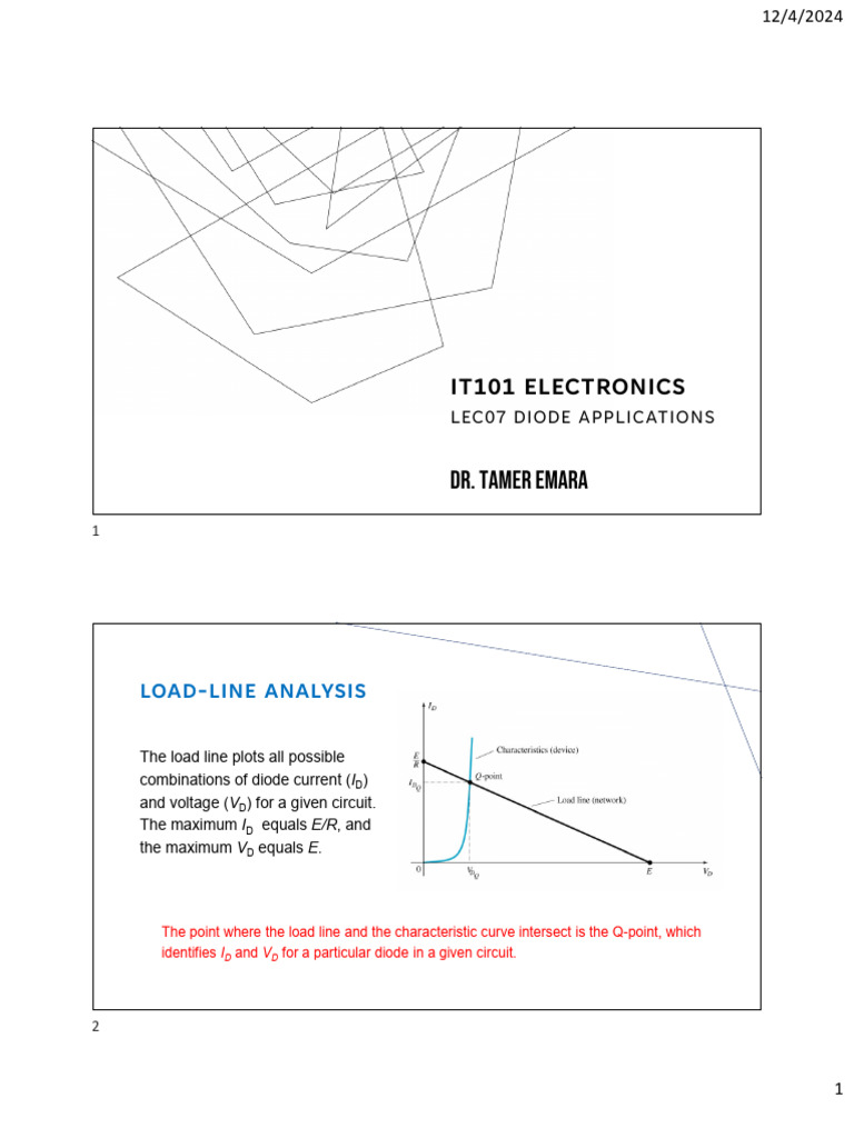 IT101 Lec07 Diode Applications | PDF | Rectifier | Diode