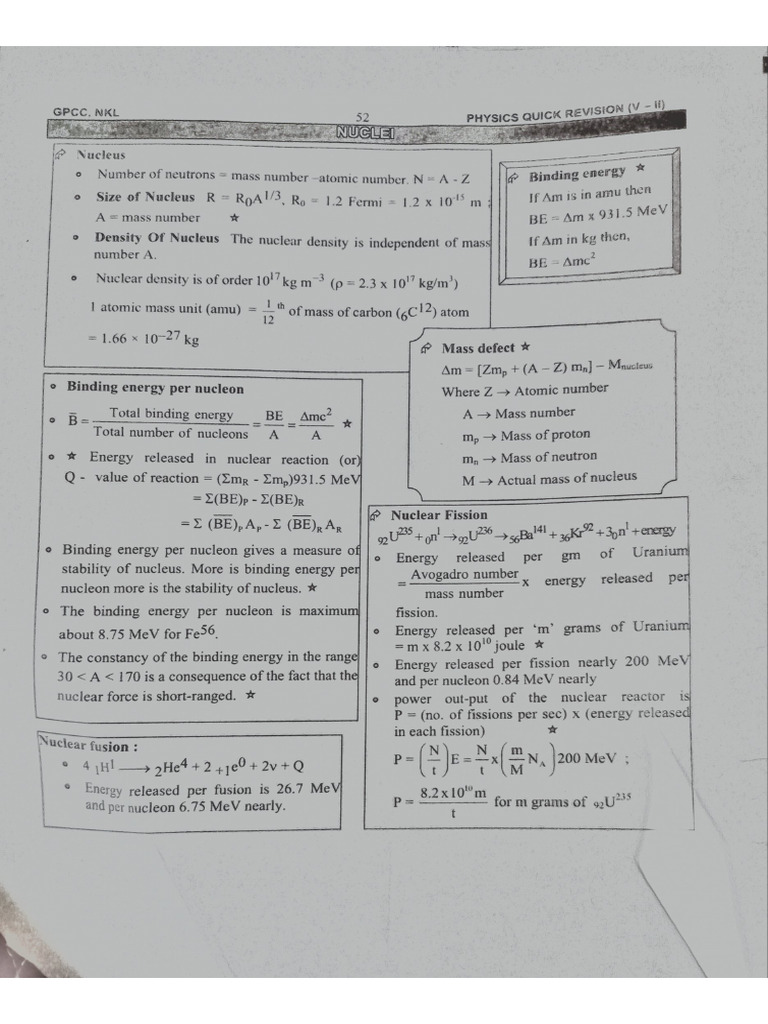 Physics quick revision (Gt portions) | PDF