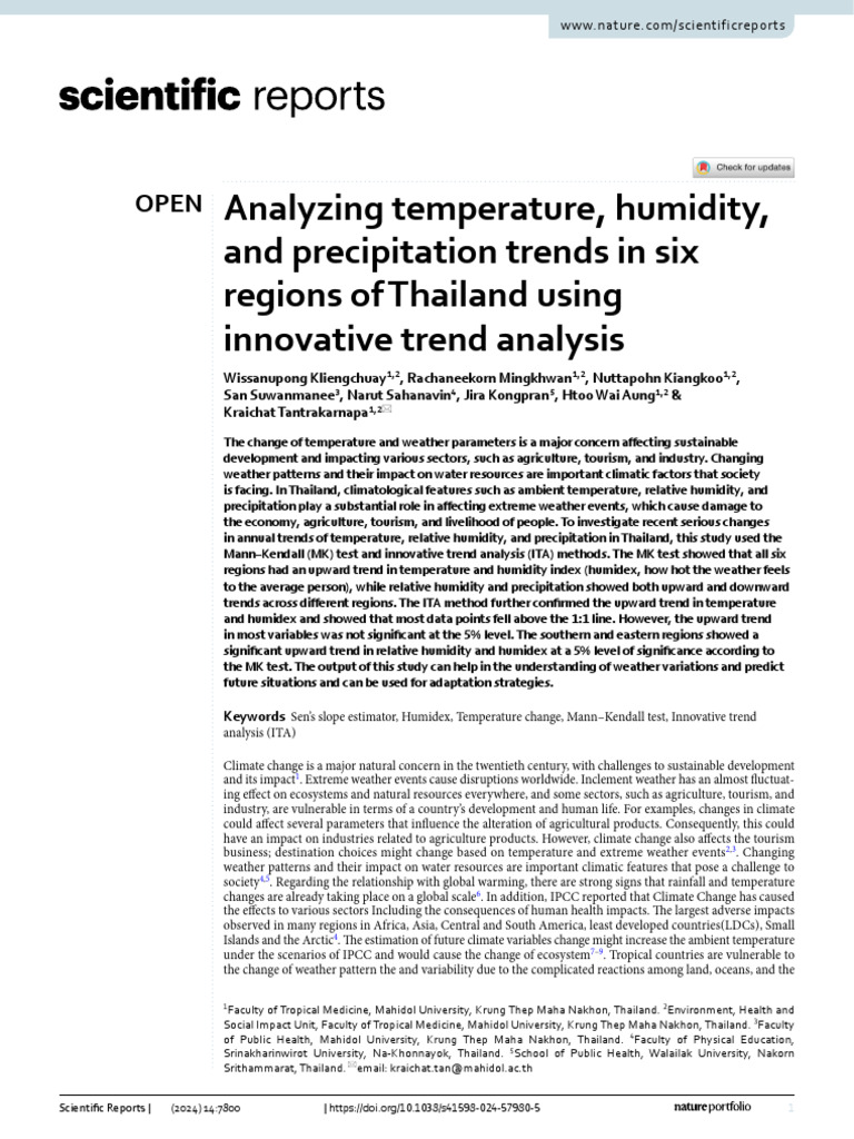 Analyzing Temperature Humidity and Precipitation Trends in Six Regions ...