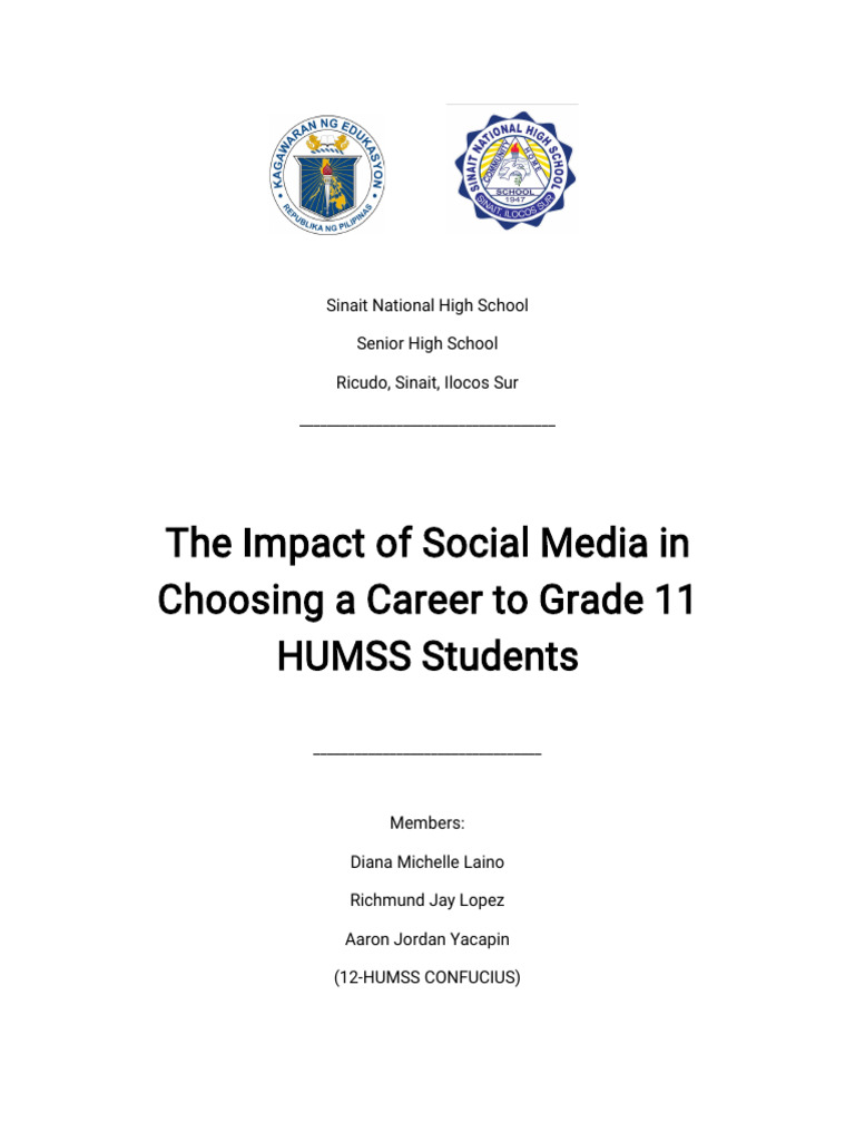 The Impact of Social Media in Choosing A Career To Grade 11 HUMSS ...