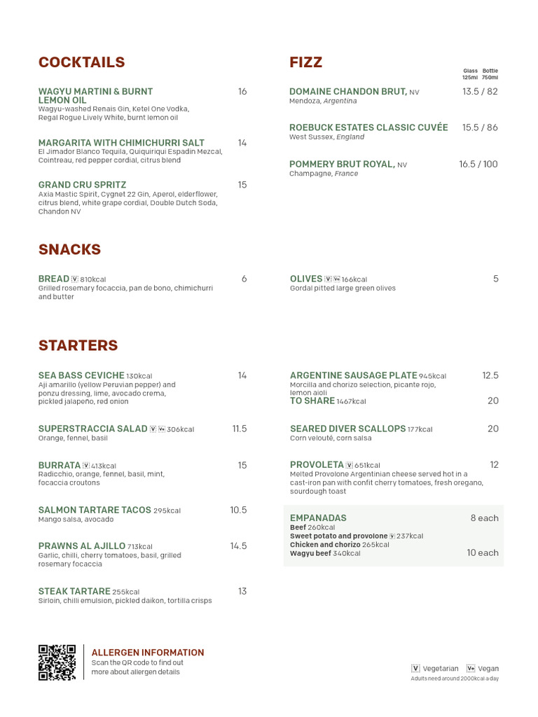 Gaucho Alc-Menu A4 LDN 1024 v4 | PDF | Sauce | Salad