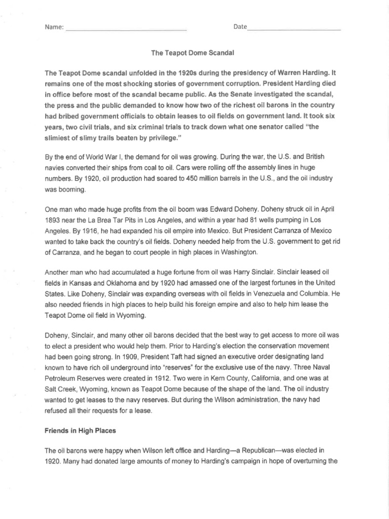 the_teapot_dome_scandal_packet | PDF