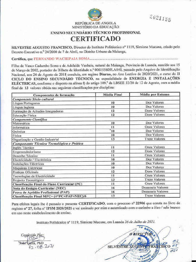 certificado académico | PDF