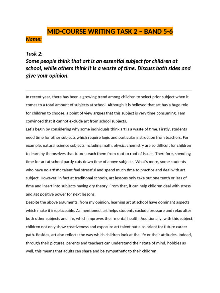 Midcourse Writing Band 5-6 | PDF