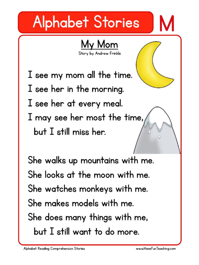 Free Letter m Reading Comprehension Worksheet | PDF