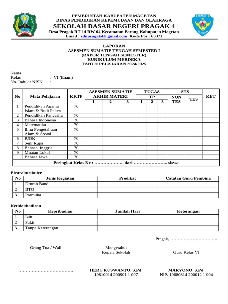 LAPORAN nilai sisipan | PDF