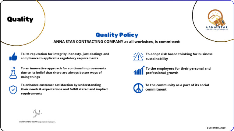 Quality Policy | PDF