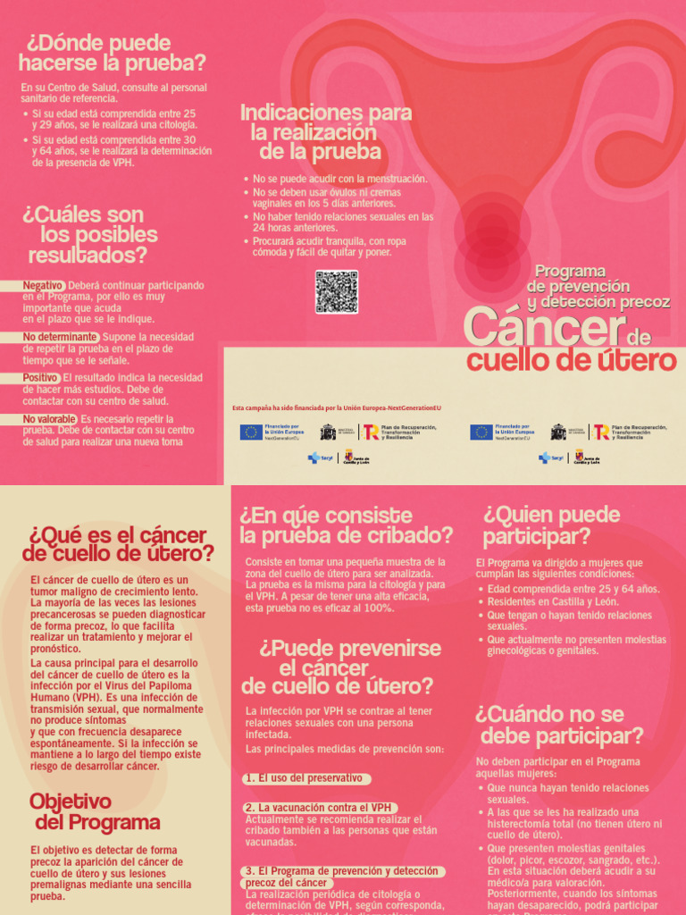 Triptico informativo cáncer cuello de útero 2024 | PDF | Cáncer de cuello uterino | Enfermedades ...