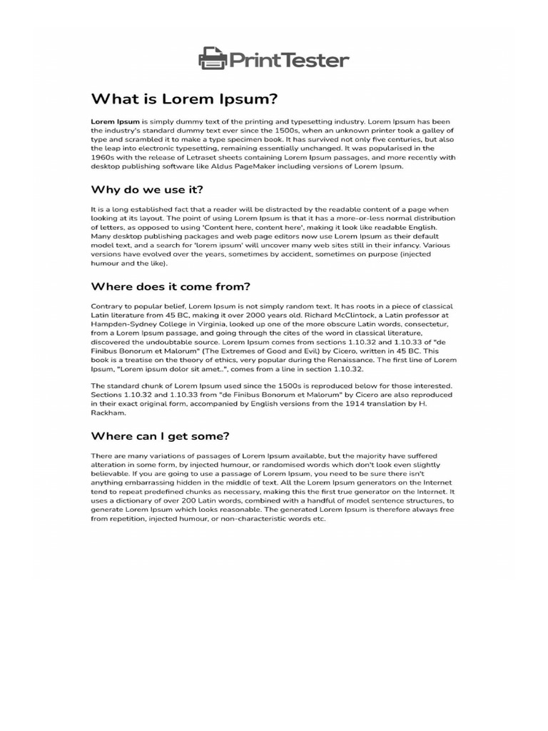 Printer Test Pages - Print Test Page Online Negro | PDF