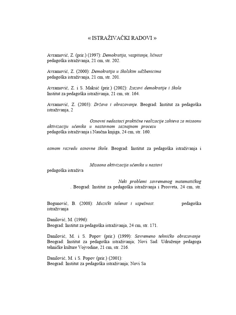 Biblioteka Istrazivacki Radovi | PDF