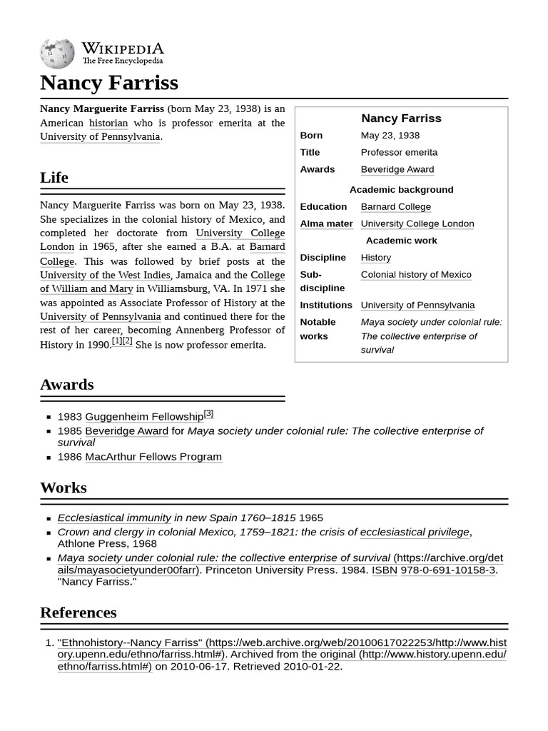 Nancy_Farriss | PDF | American Academics
