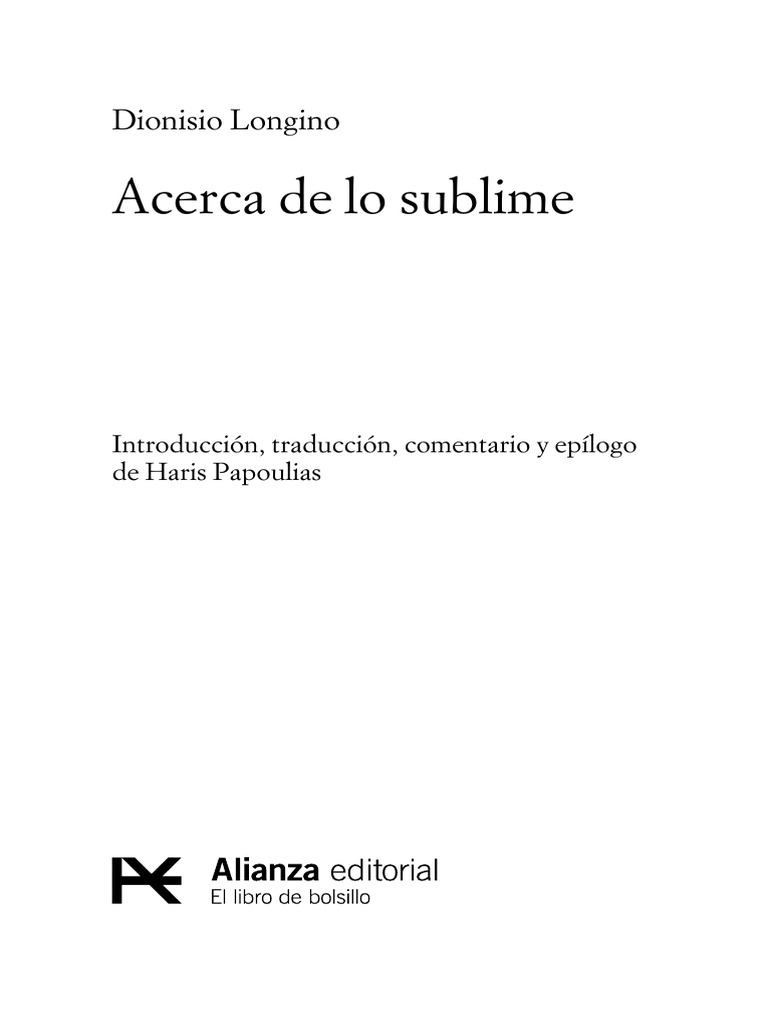 Acerca de Lo Sublime | PDF
