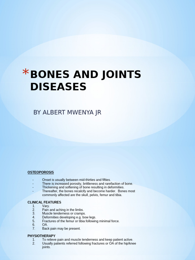 Bones and Joints Diseases | PDF | Vertebral Column | Tuberculosis