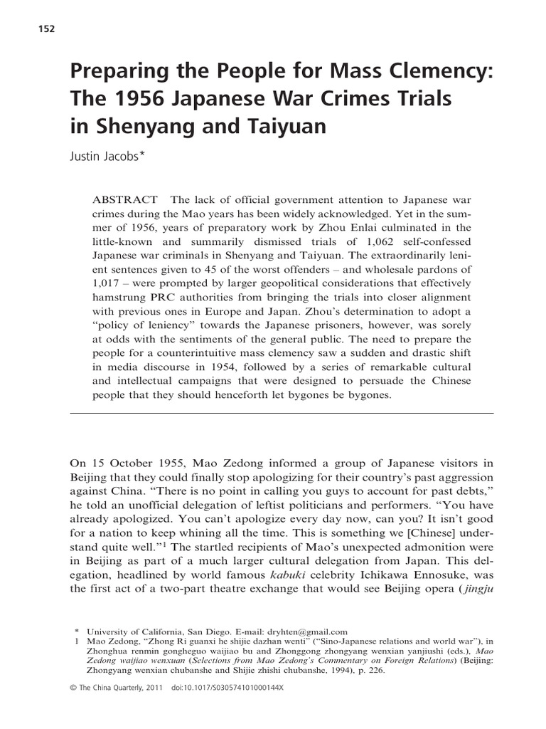 1956 Japanese War Crimes Trials | PDF | China | World Politics