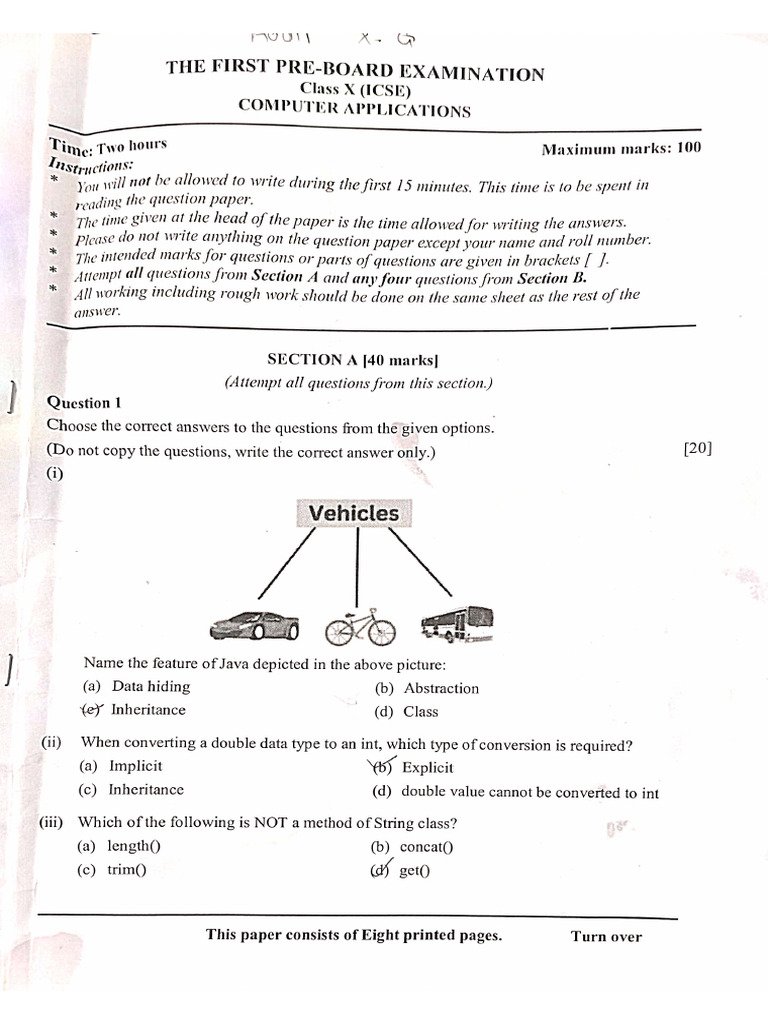 CMS PRE-BOARD Question Paper Class 10th Computer | PDF