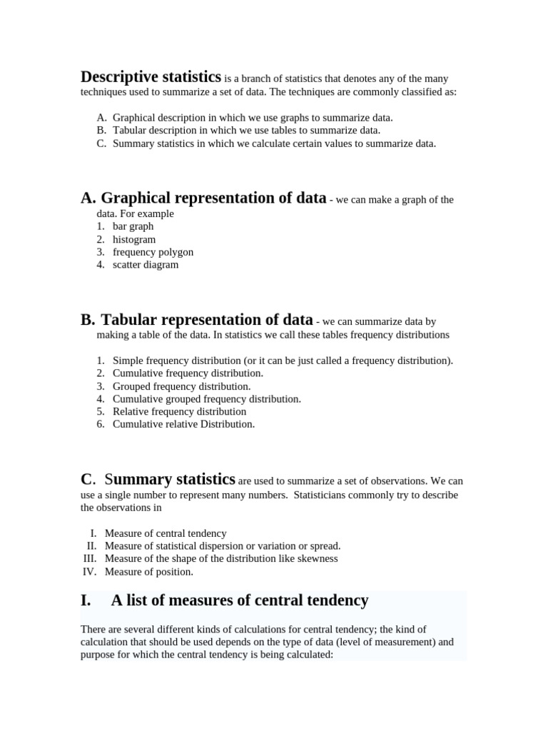 Descriptive Statistics | PDF | Mean | Skewness