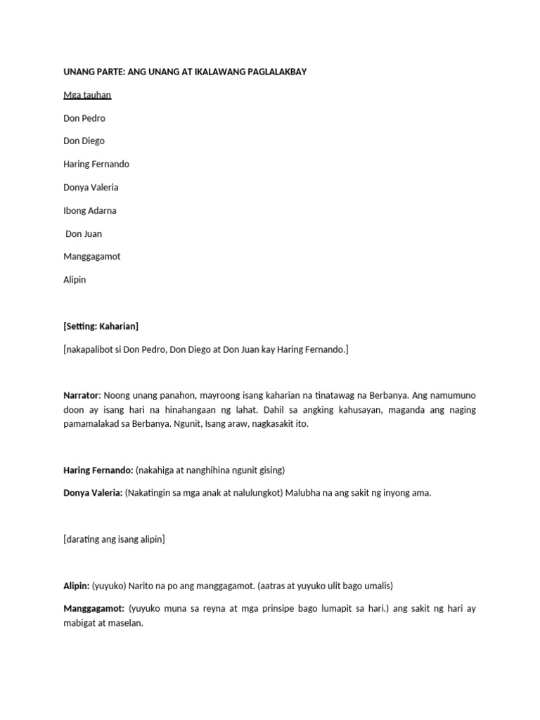 Script of Ibong Adarna | PDF