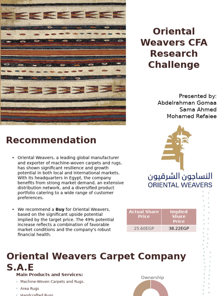 Oriental - Weavers - CFA - Research - Challenge Final | PDF | Market (Economics) | Carpet