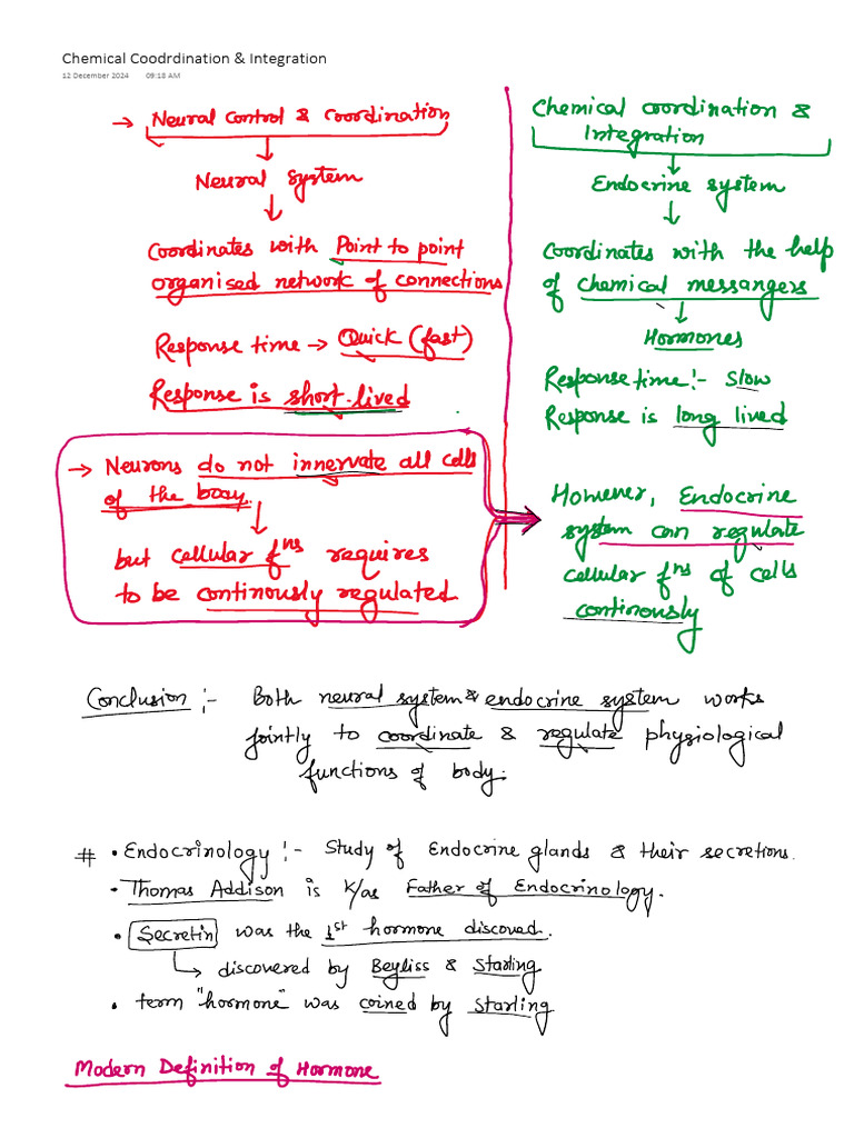 Hormonal Control in Biology | PDF