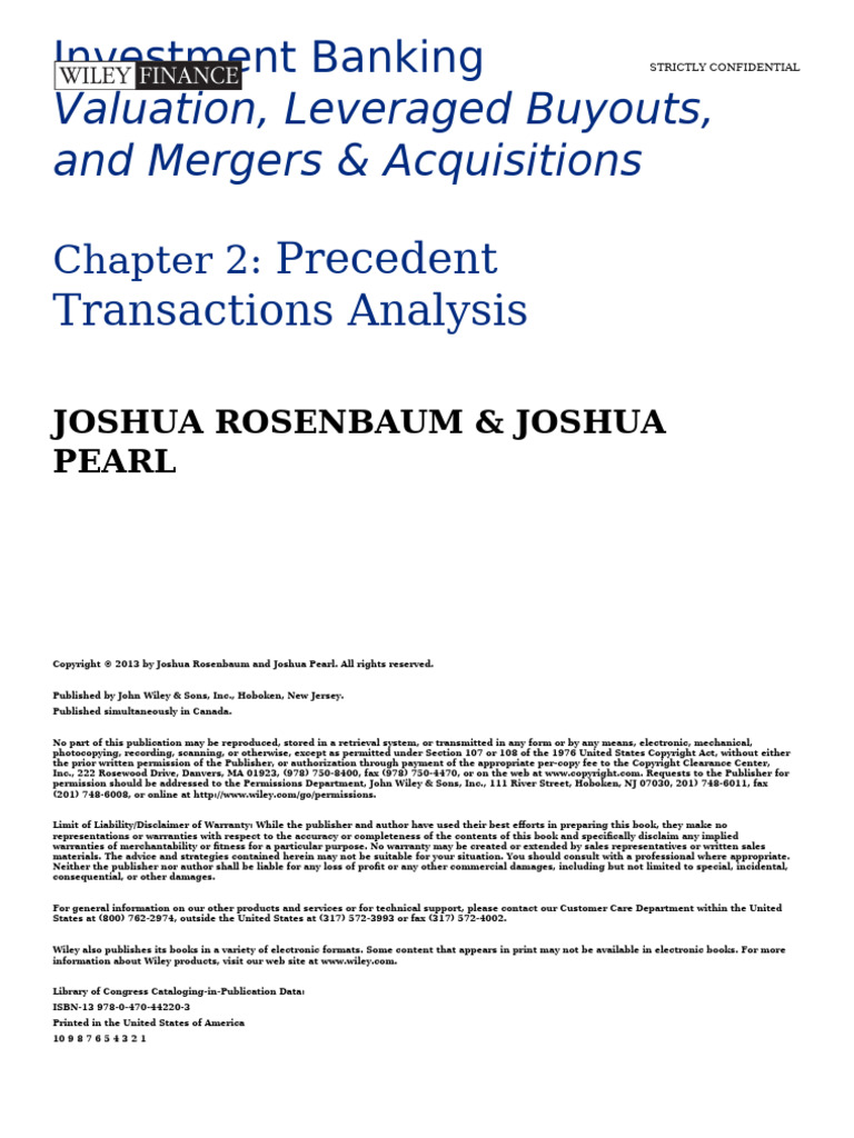 CH 2 RP Recent Transaction Valuation | PDF | Mergers And Acquisitions ...