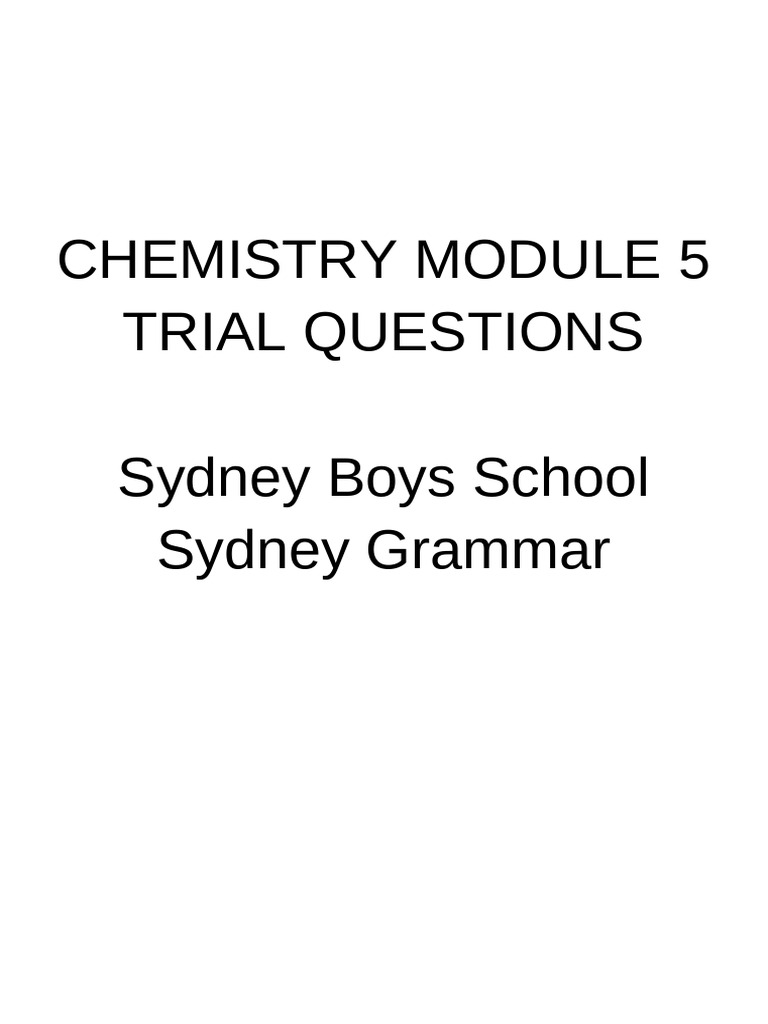Chemistry Module 5 Trial Questions | PDF
