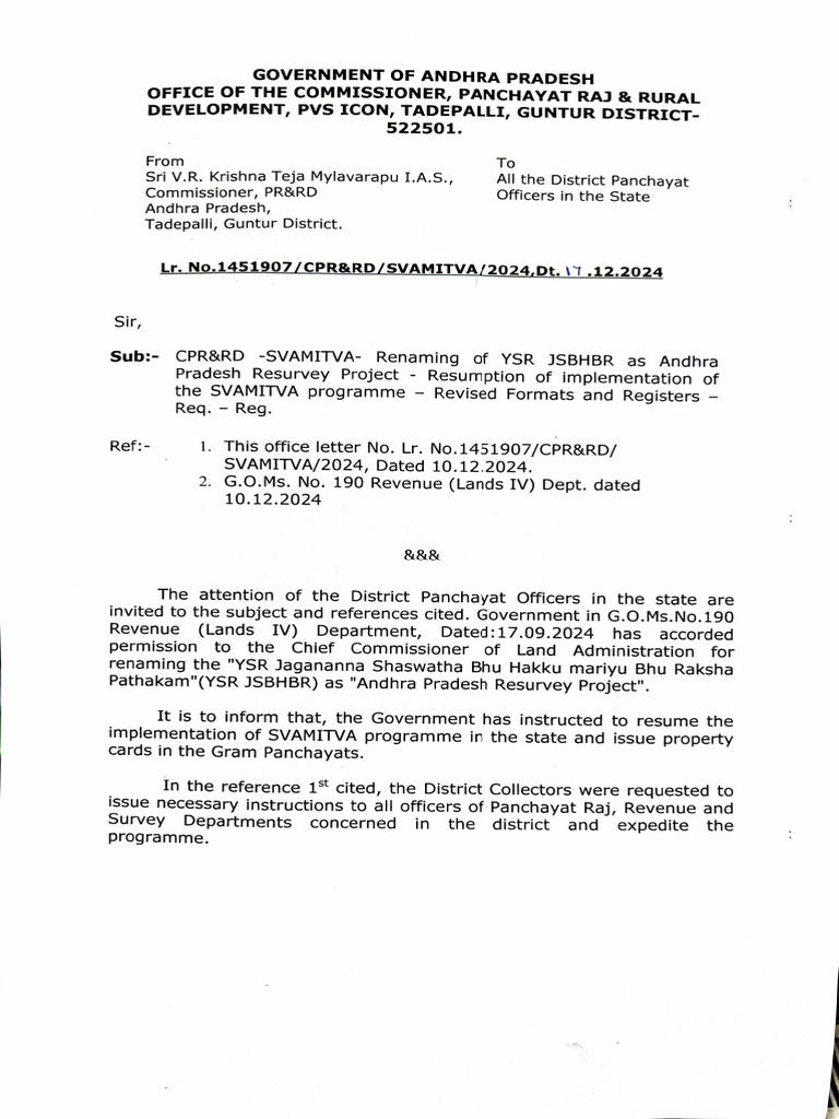 Lr-No. 1451907 - Forms and Registers-Lr To DPOs | PDF | Government Of ...