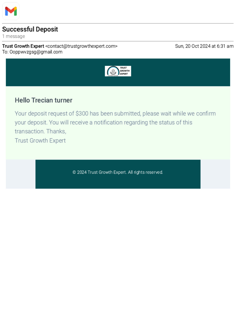 Gmail - Successful Deposit | PDF