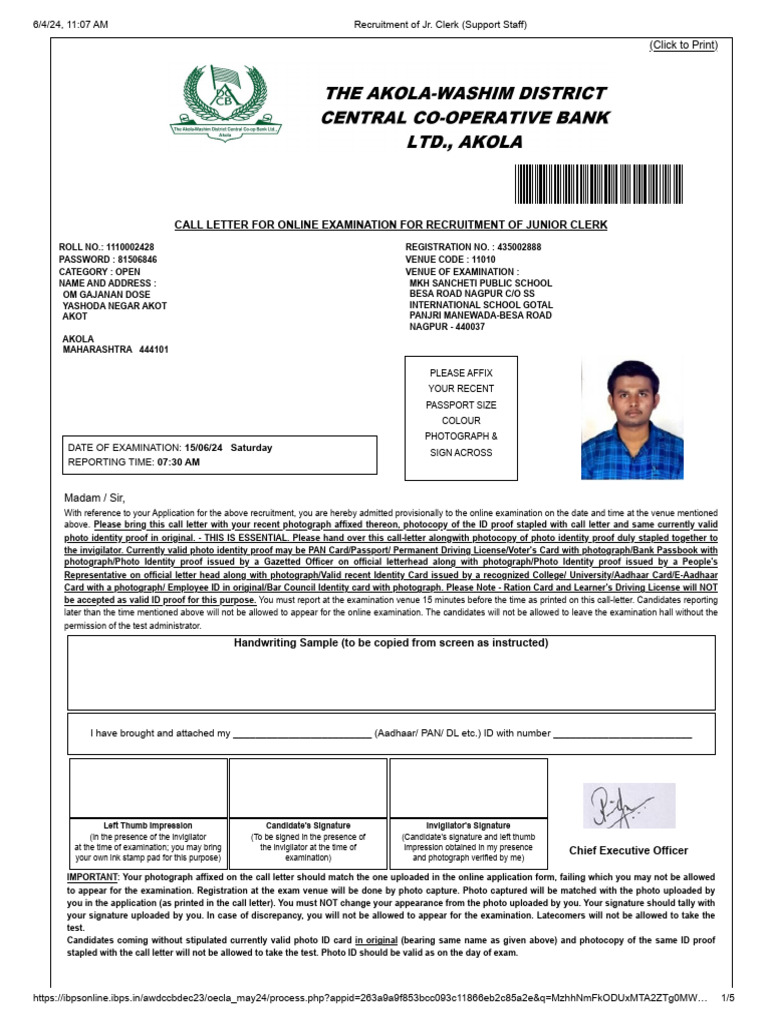 Recruitment of Jr. Clerk (Support Staff) - 1 | PDF | Identity Document ...