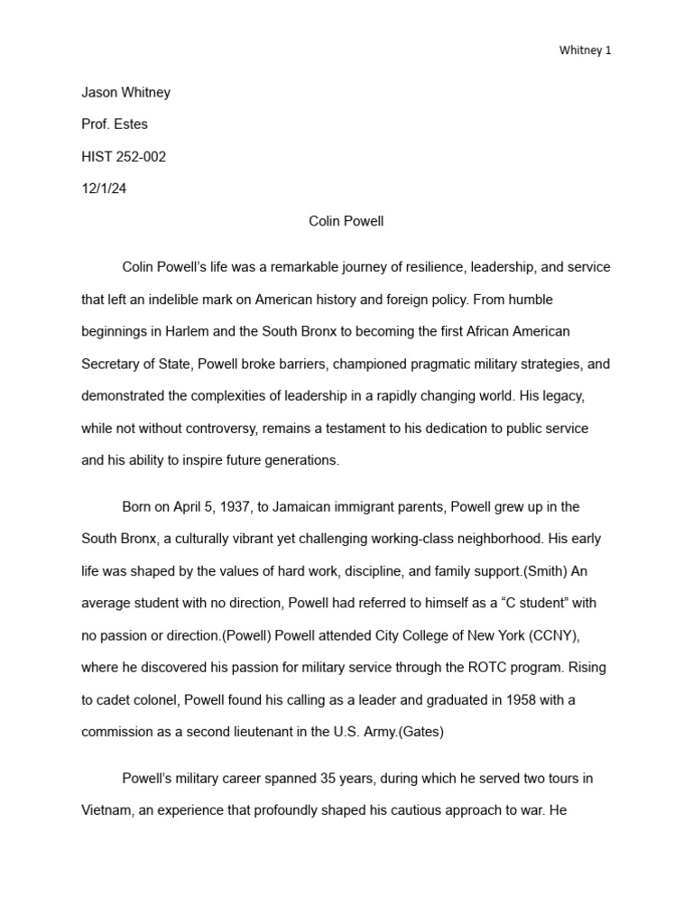 Colin Powell | PDF | Colin Powell | International Relations