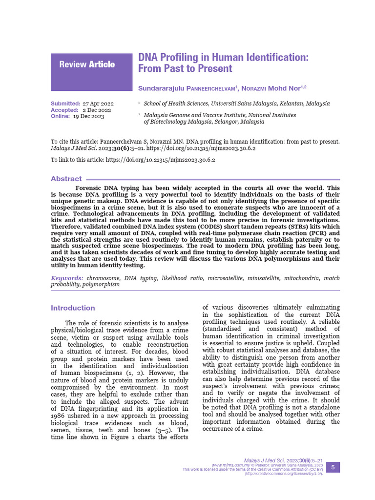 DNA Profiling in Human Identification | PDF | Microsatellite | Dna Profiling