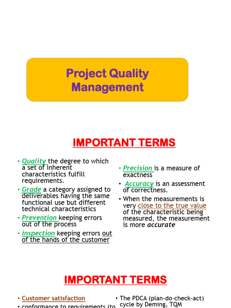 Project Quality Management Essentials | PDF | Project Management | Audit