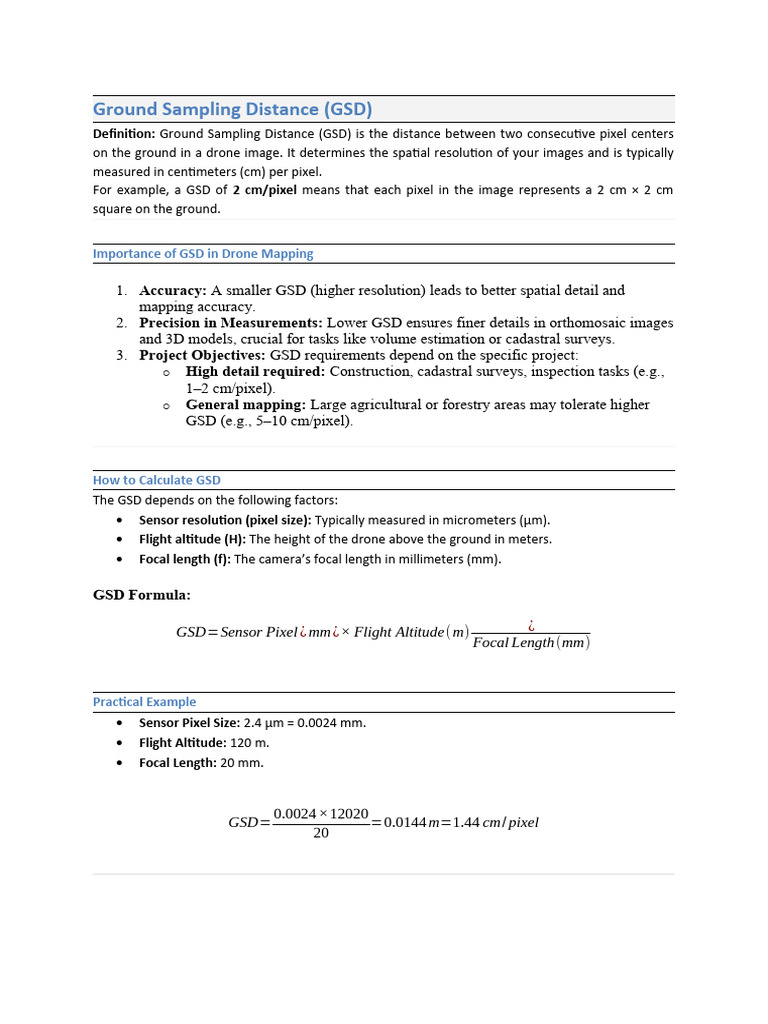Ground Sampling Distance | PDF | Image Resolution | Pixel