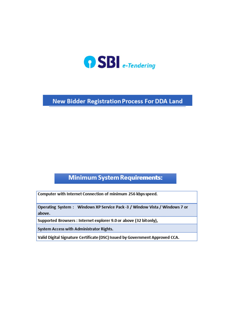 DDA Land - Bidder Process | PDF