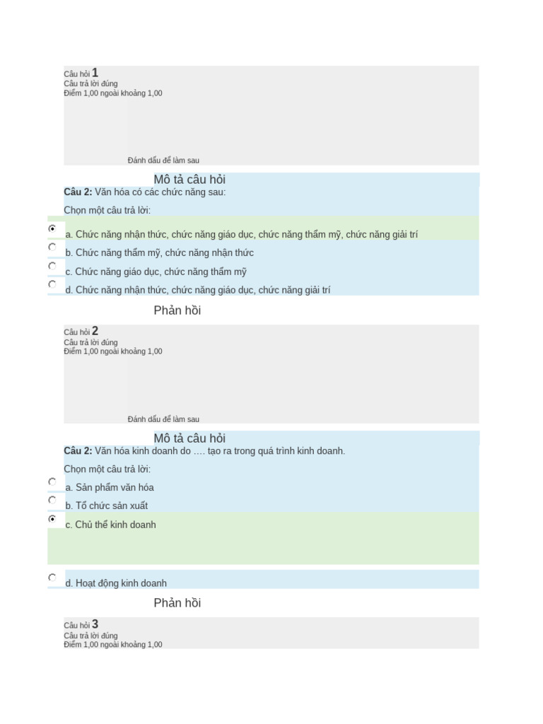 Câu Hỏi Trắc Nghiệm Vhdn | PDF