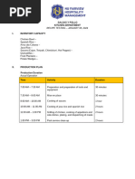 Kitchen Production Schedule | PDF