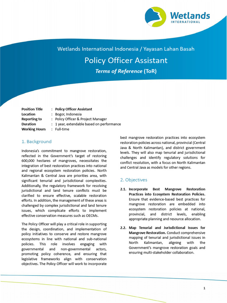 Policy Officer Assistant Nov 2024 | PDF | Policy | Conflict Resolution
