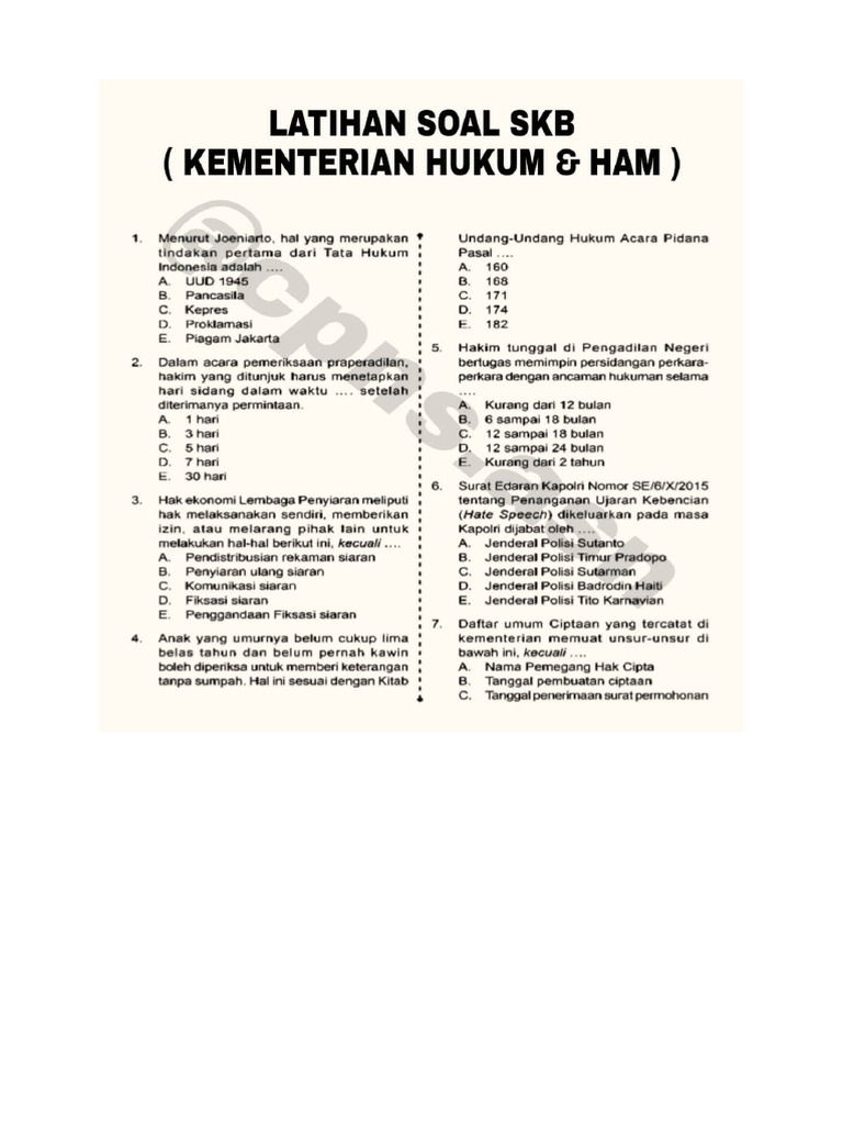 Soal SKB Kemenkumham | PDF