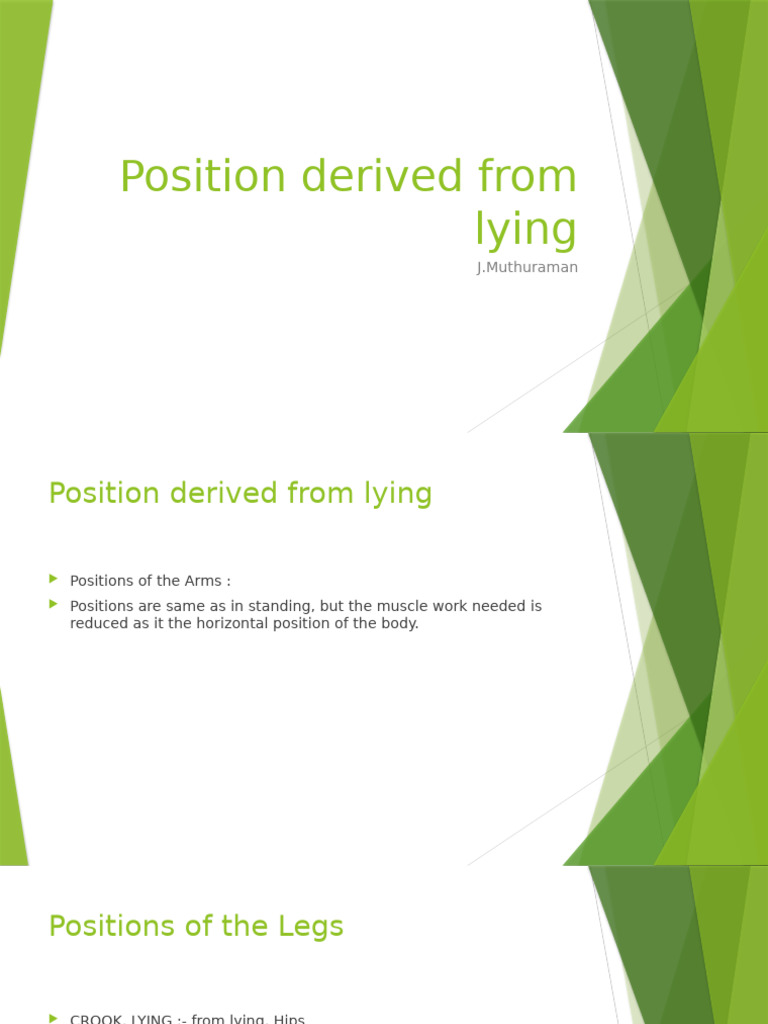 Half-Lying and Crook Lying Positions | PDF | Anatomical Terms Of Motion ...