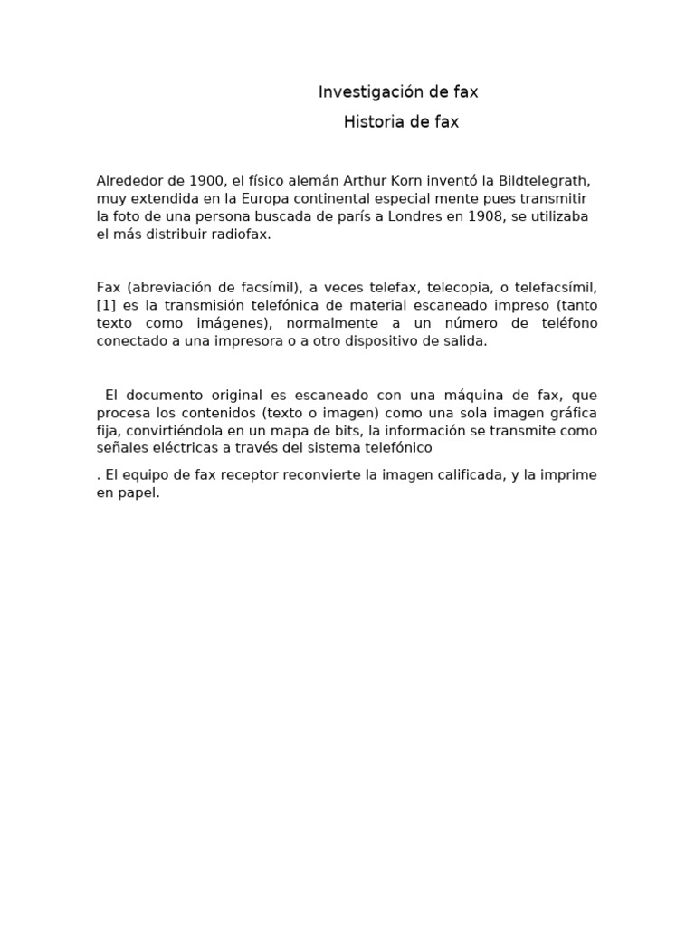Historia y funcionamiento del fax | PDF | Fax | Informática