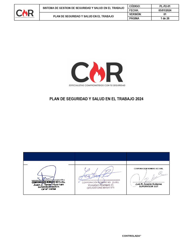 ANEXO 04 Plan de Seguridad, Salud y Medio Ambiente 2024 | PDF | Calidad (comercial) | Valores