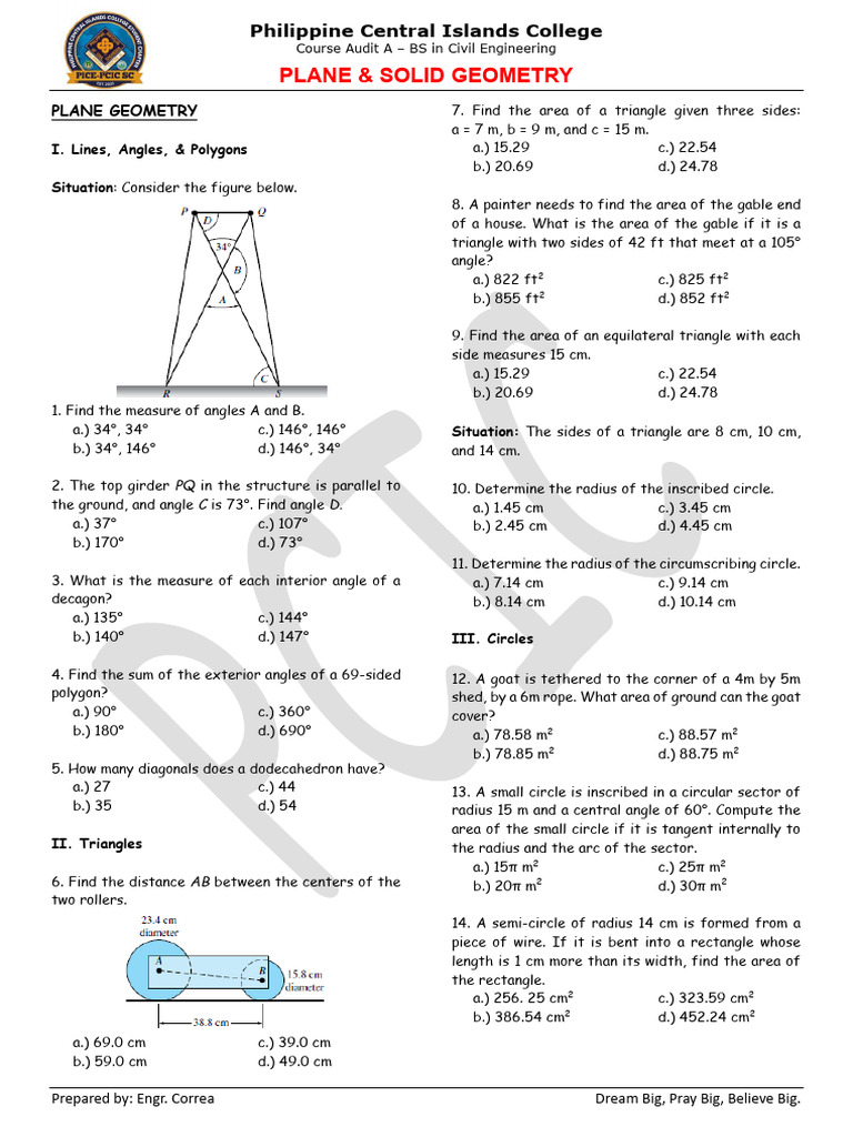 3...P&S GEOMETRY(PCIC) | PDF | Area | Sphere