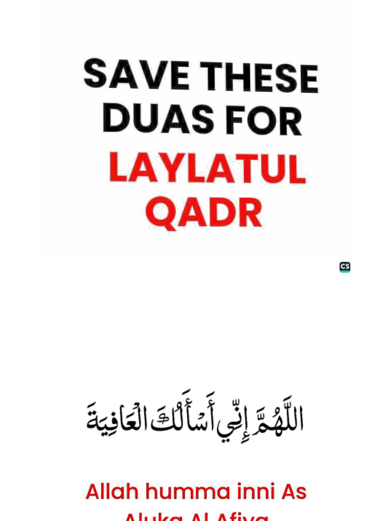 Laylatul Qadr Duas | PDF
