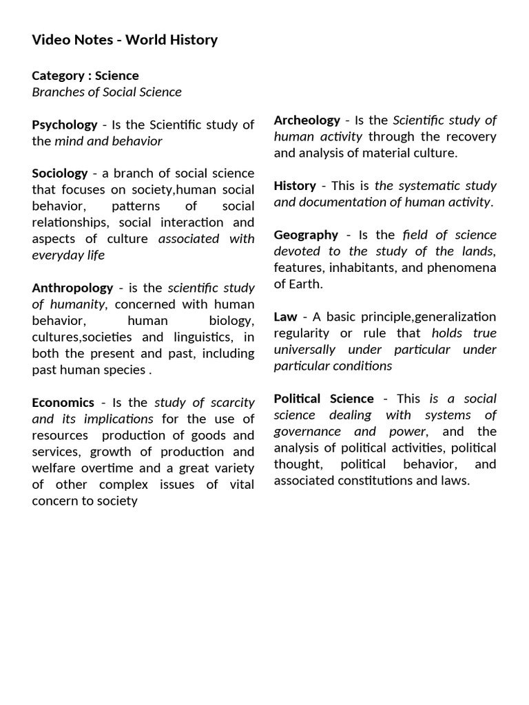 Video Notes - World History #1 | PDF