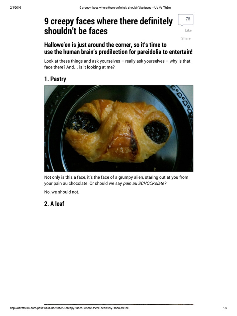 9 Creepy Faces Where There Definitely Shouldn't Be Faces - Us Vs Th3m | PDF