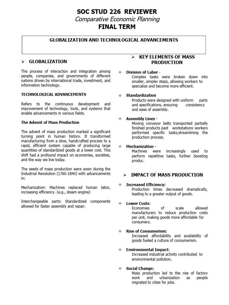 Comecon - Finals Reviewer | PDF | Globalization | Trade Agreements
