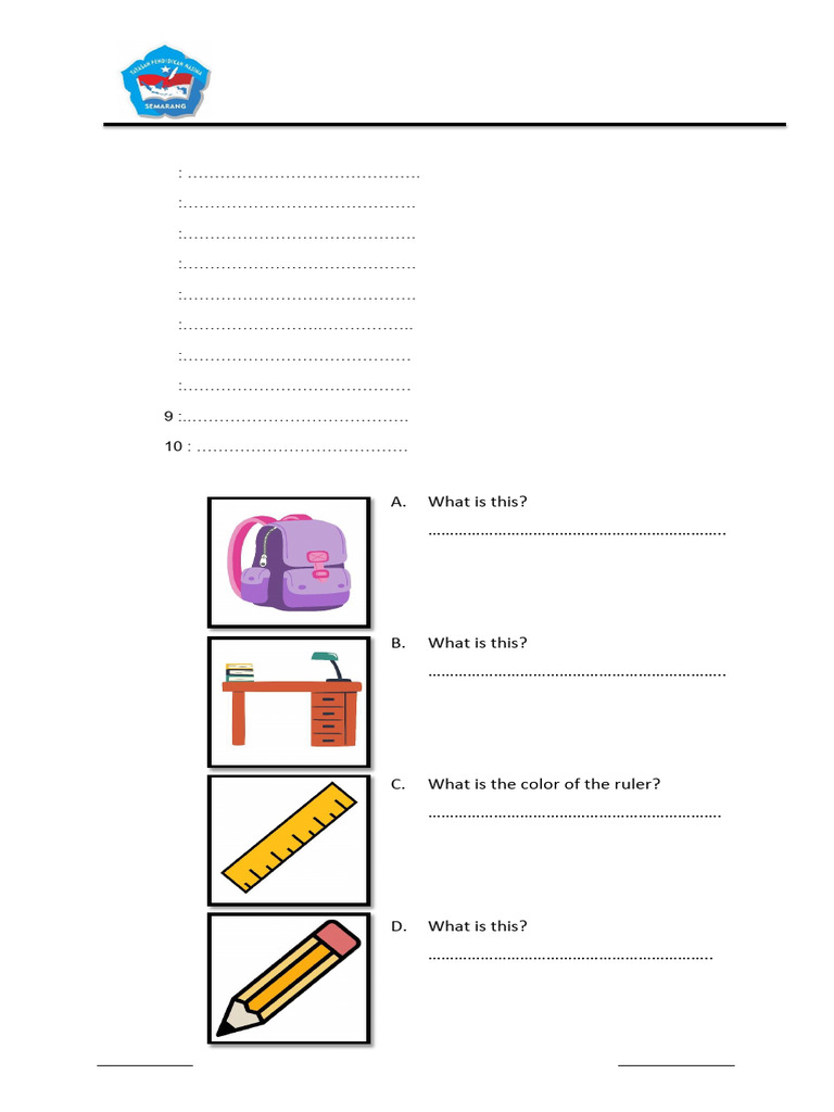 Preparation English Test Grade 1 | PDF