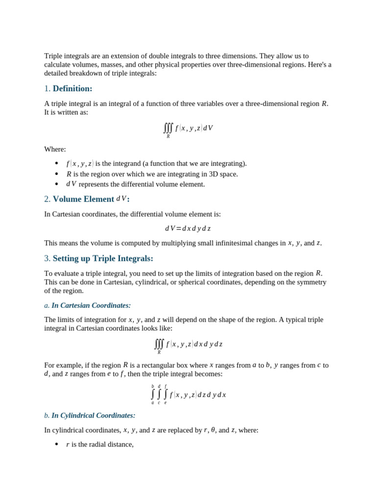 Triple_integrals | PDF | Coordinate System | Integral