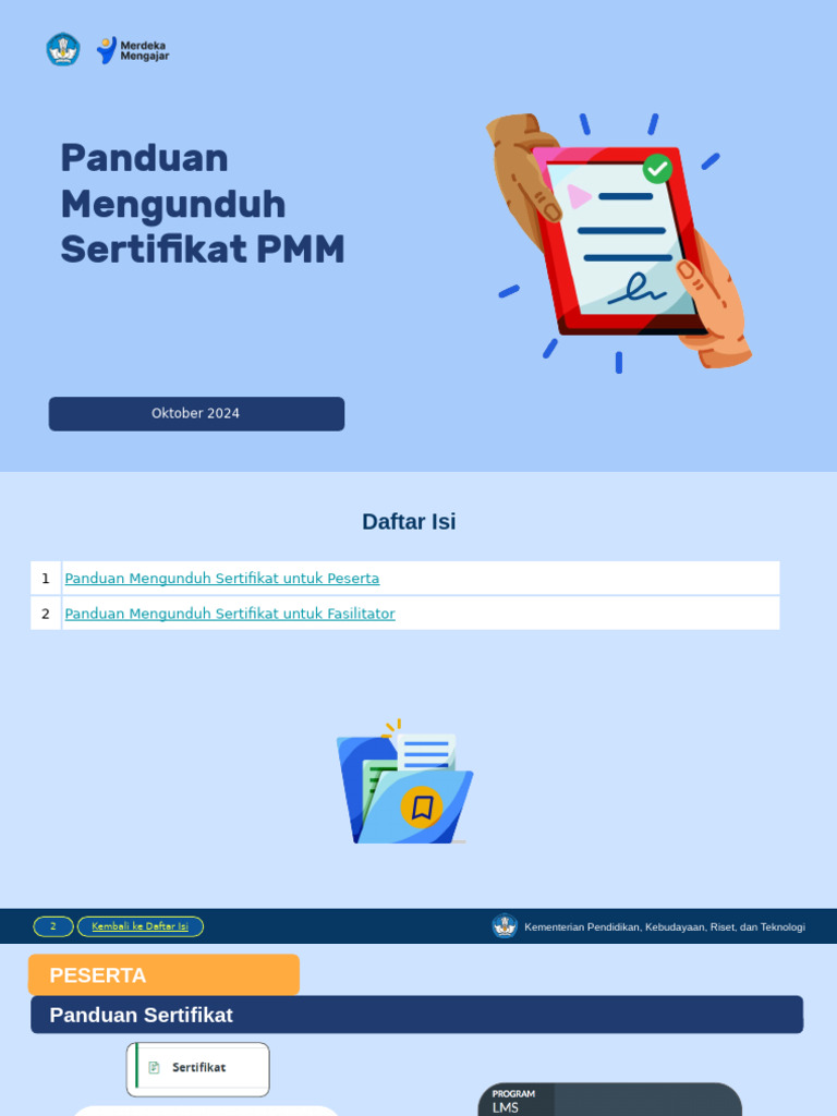 Panduan Mengunduh Sertifikat PMM | PDF