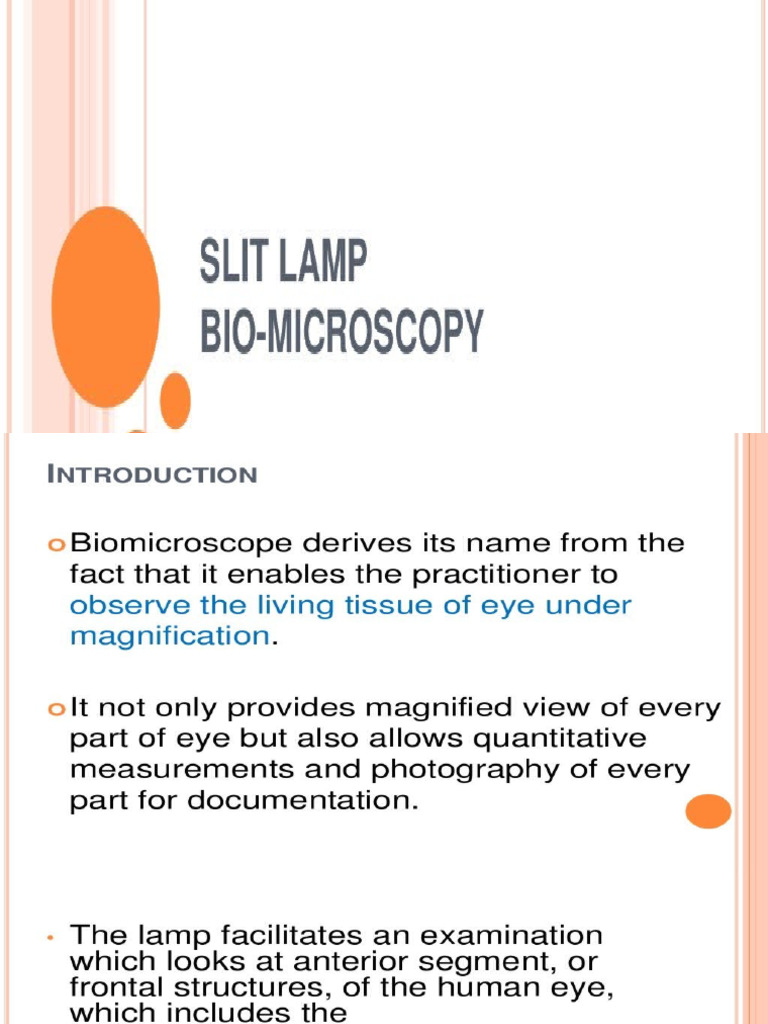 Slit Lamp Biomicroscope | PDF