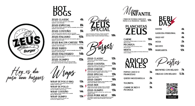 Menu Zeus | PDF